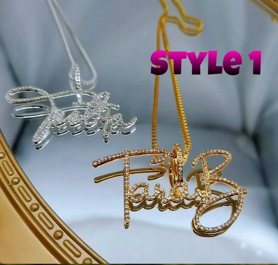 CUSTOM Dainty Script/Cursive Necklace – Bling'd By Ash: The Jewelry ...